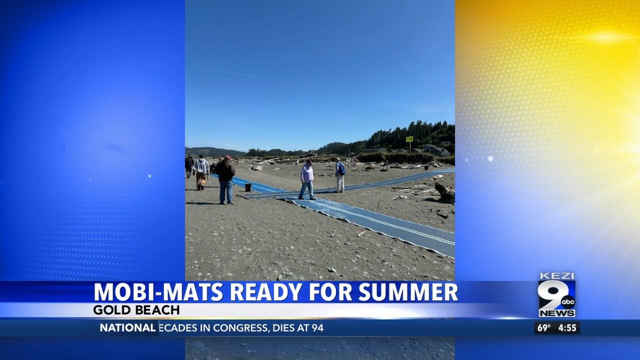 Mob-Mats installed at South Beach Park in Gold Beach - YouTube