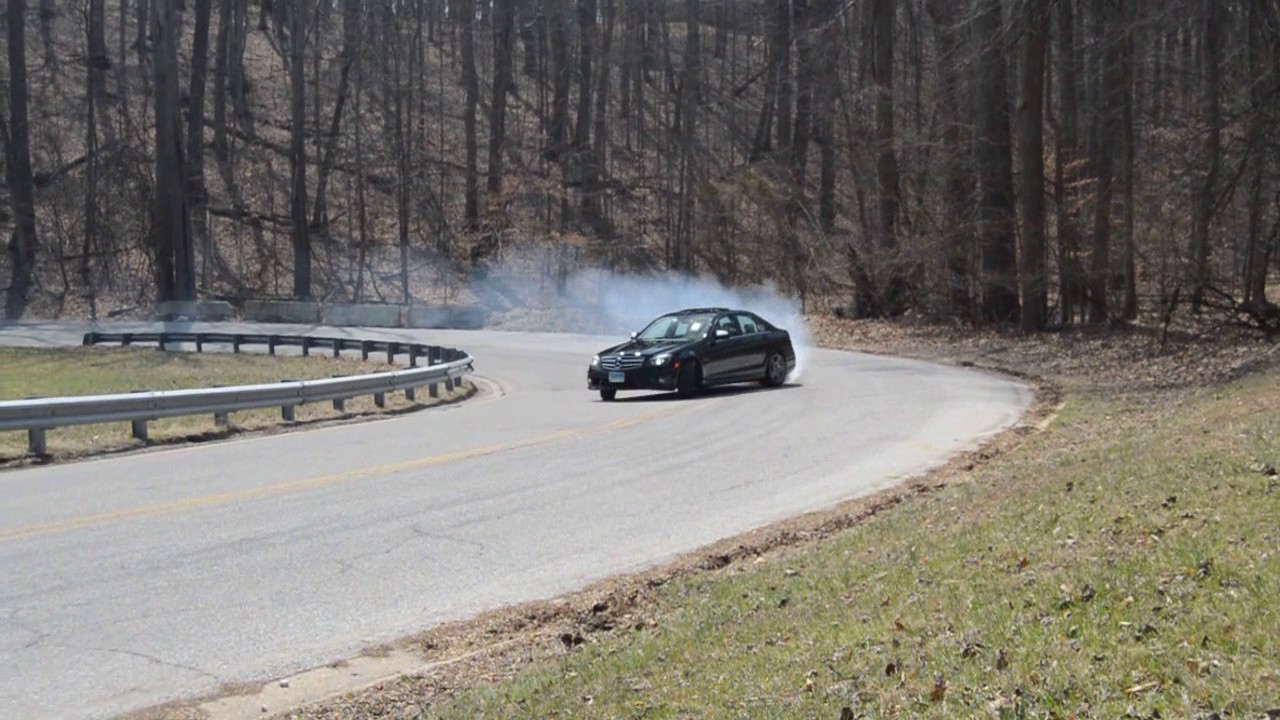 C63 AMG Drifting Backroad - YouTube
