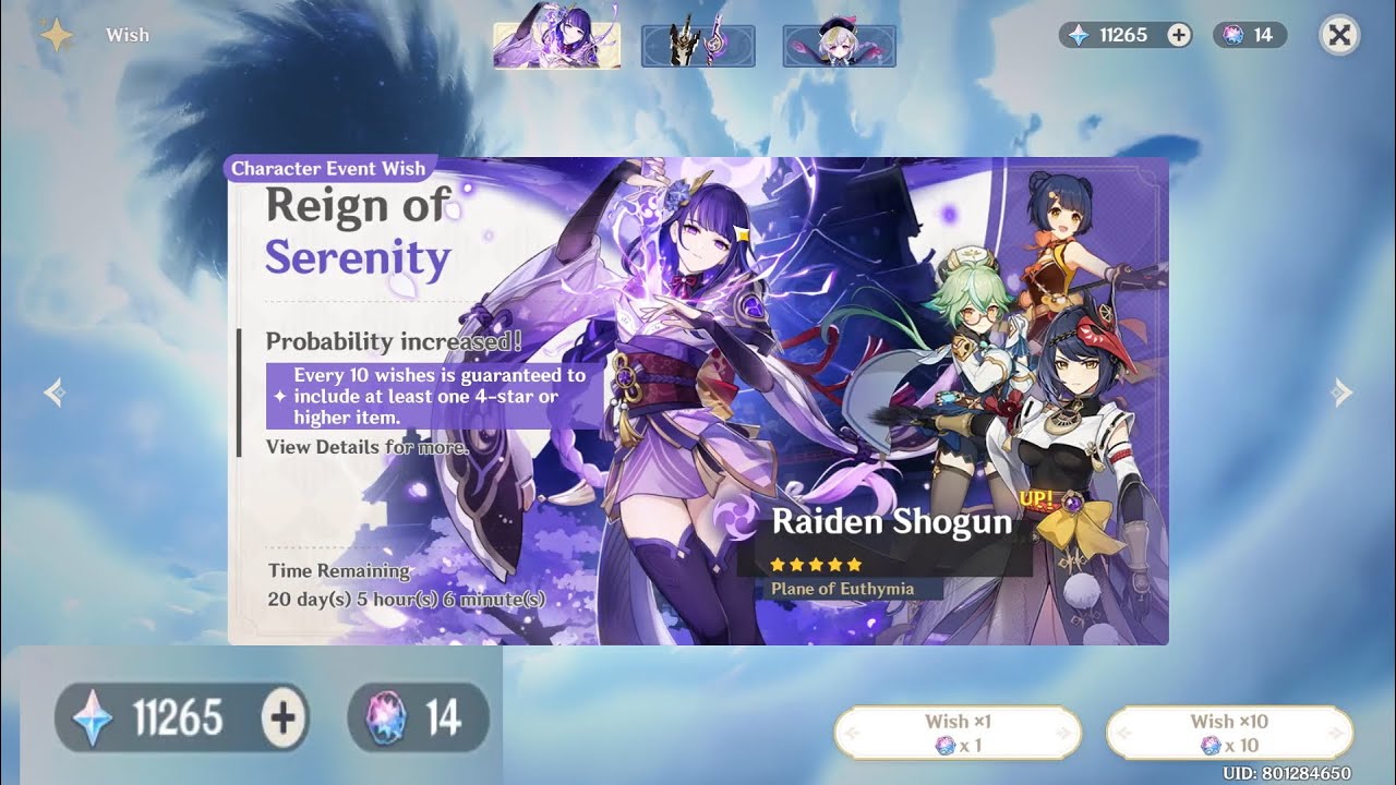 Genshin Impact 2.1 - Raiden Shogun Gacha - YouTube