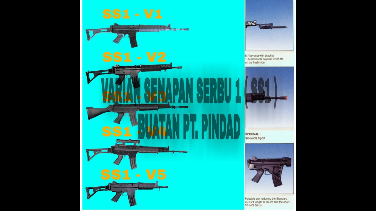 Jenis-jenis Varian senapan serbu SS1 Indonesia - YouTube