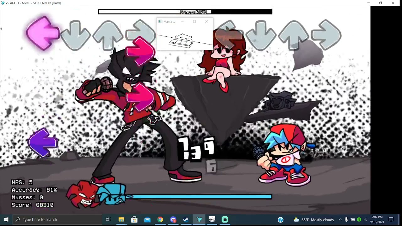 Mania Cat test (Screenplay fnf) - YouTube