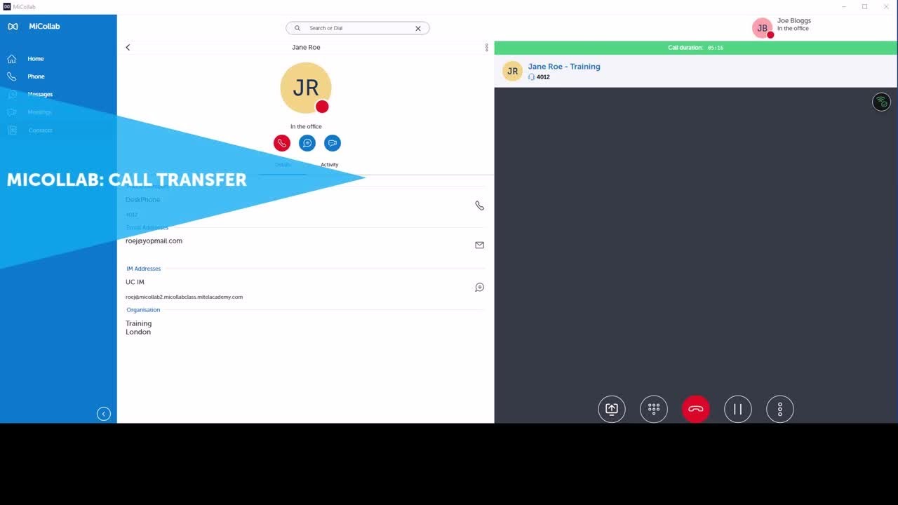 MiCollab: Call Transfer: MiVoice Business - YouTube