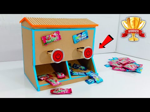 How To Make Candy Vending Machine With Cardboard At Home | Best and Easy Science Project For School