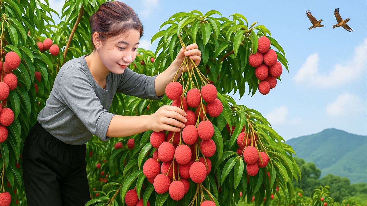 How to Harvest the second Season big lychee to market sell | Harvest ...