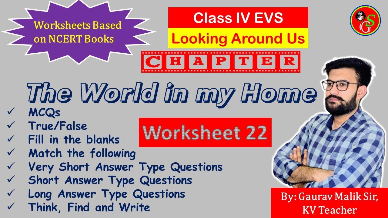 Worksheet Chapter 22 The World in my Home | NCERT Class 4 EVS | By KV ...