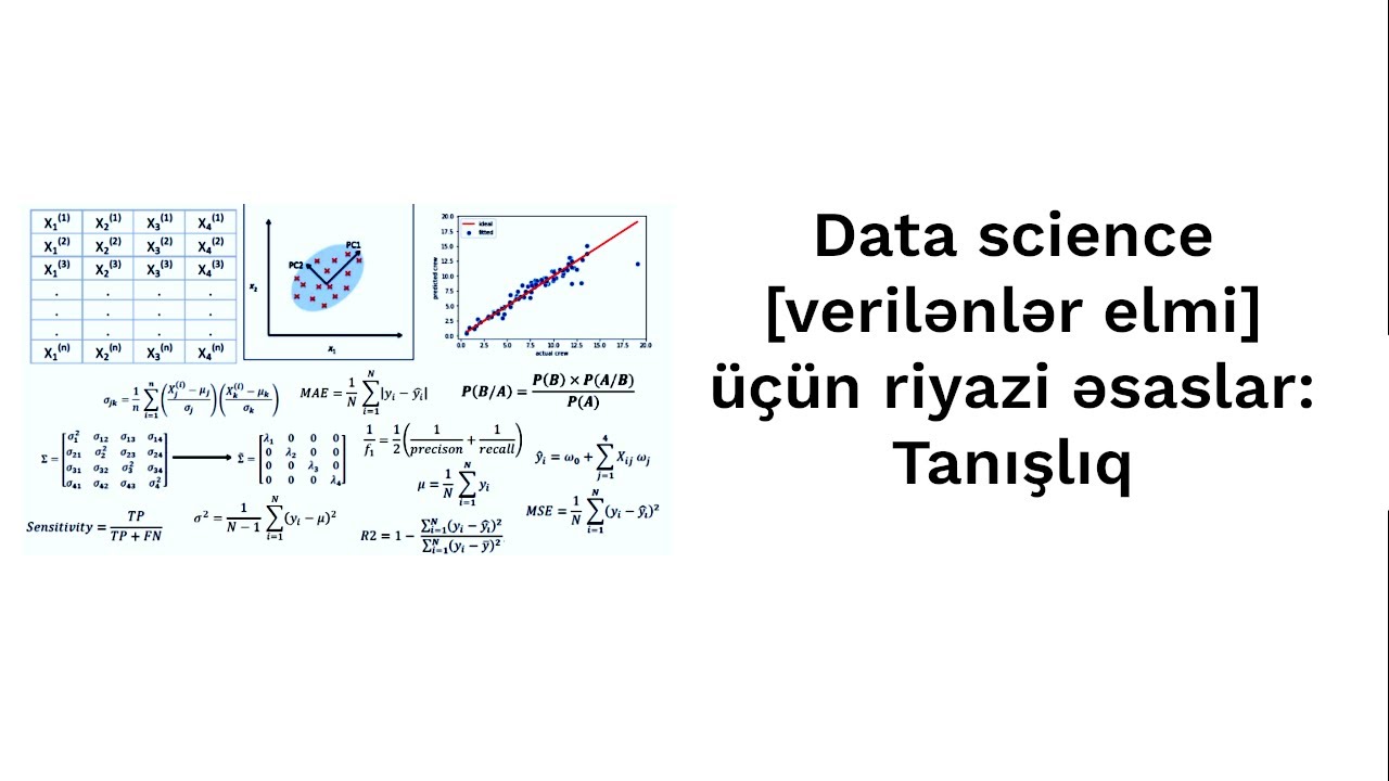 Data science[verilənlər elmi] üçün riyazi əsaslar: Tanışlıq. - YouTube