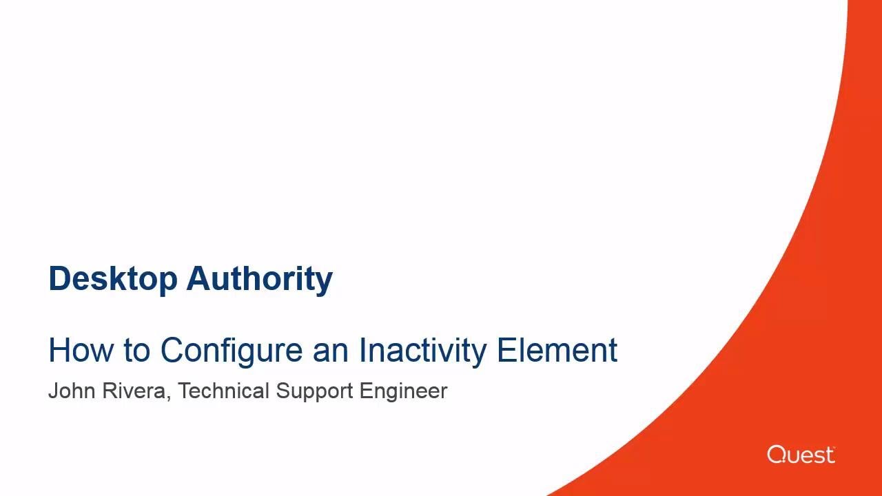 How to configure an inactivity element in Desktop Authority - YouTube