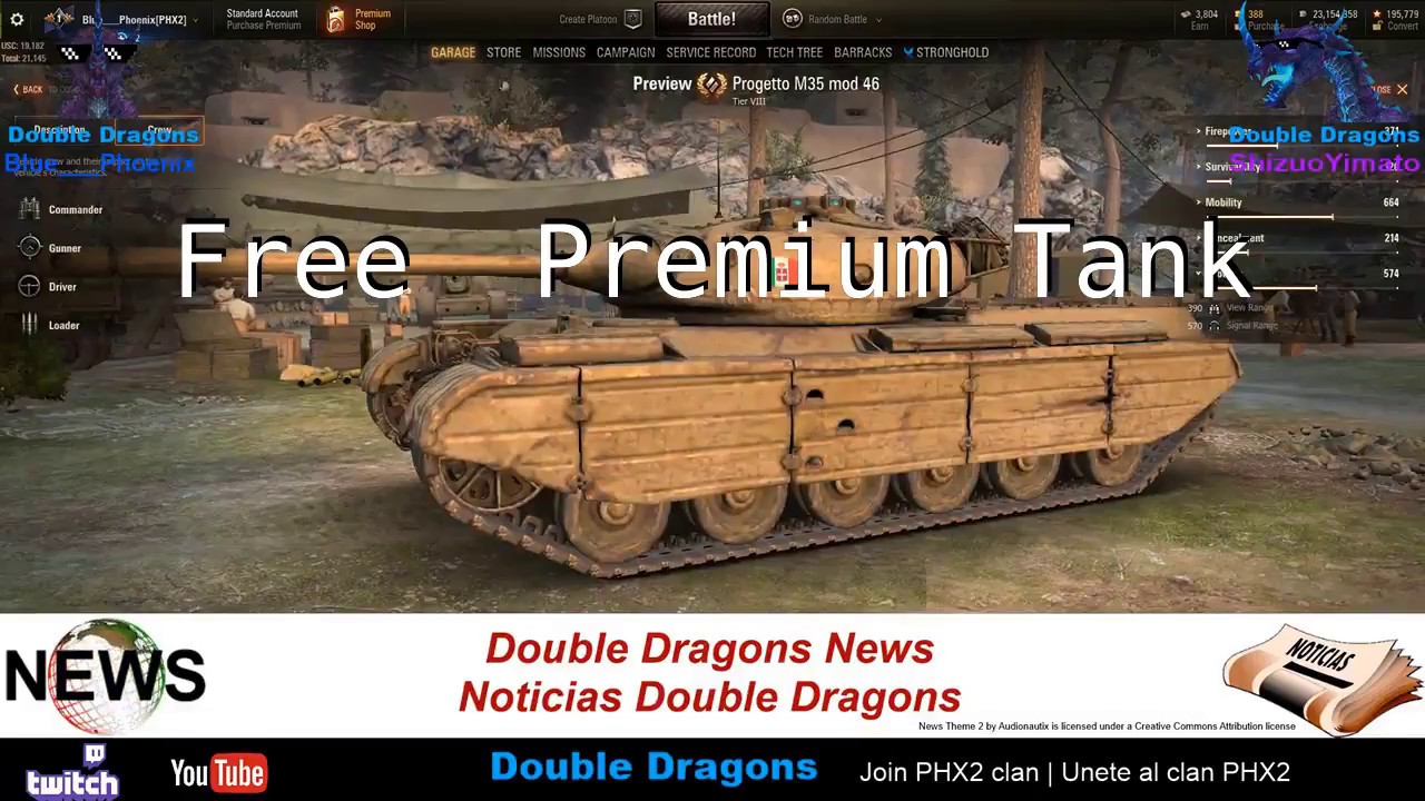 World of Tanks News: Free premium tank, Progetto M35 - YouTube