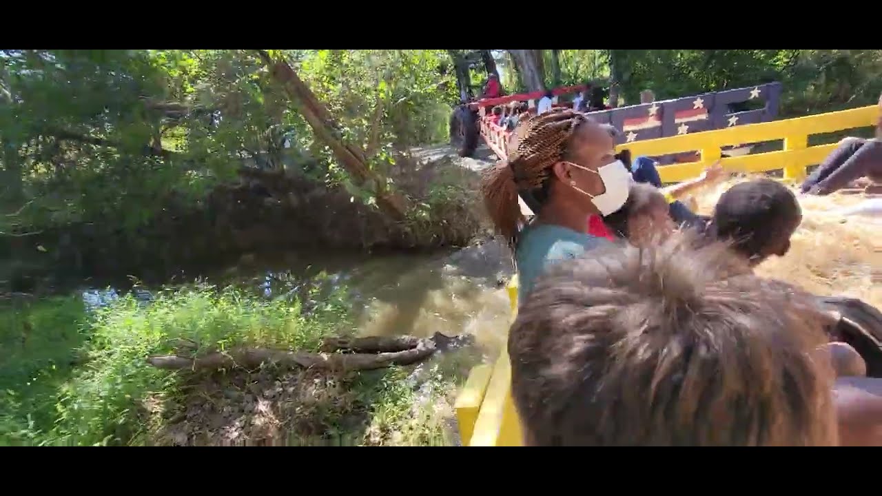 Big Bump Over A Stream On The Hayride At Cox Farm In Virginia! - YouTube