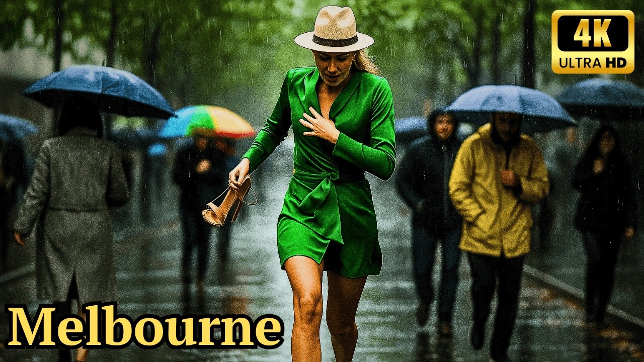 MAGICAL Rainy Day Walk in Melbourne! Melbourne Waking Tour 4K - YouTube