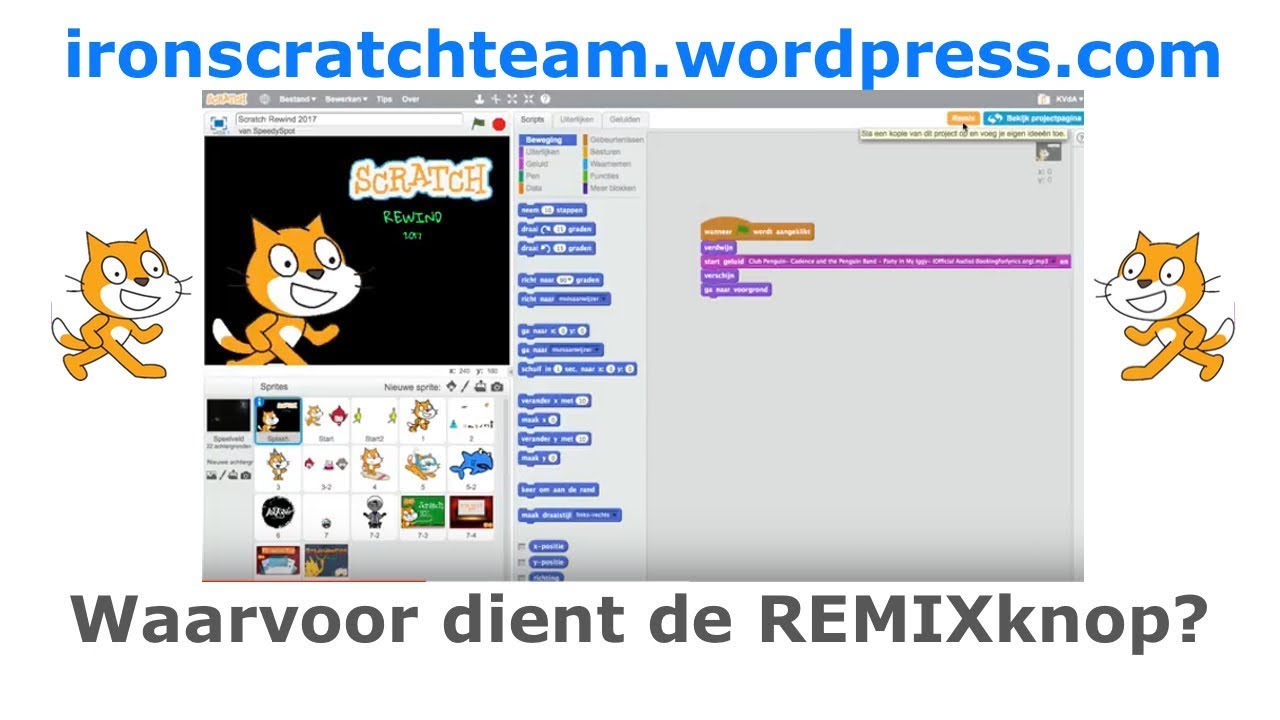 Waarvoor dient de remix knop in Scratch? - YouTube