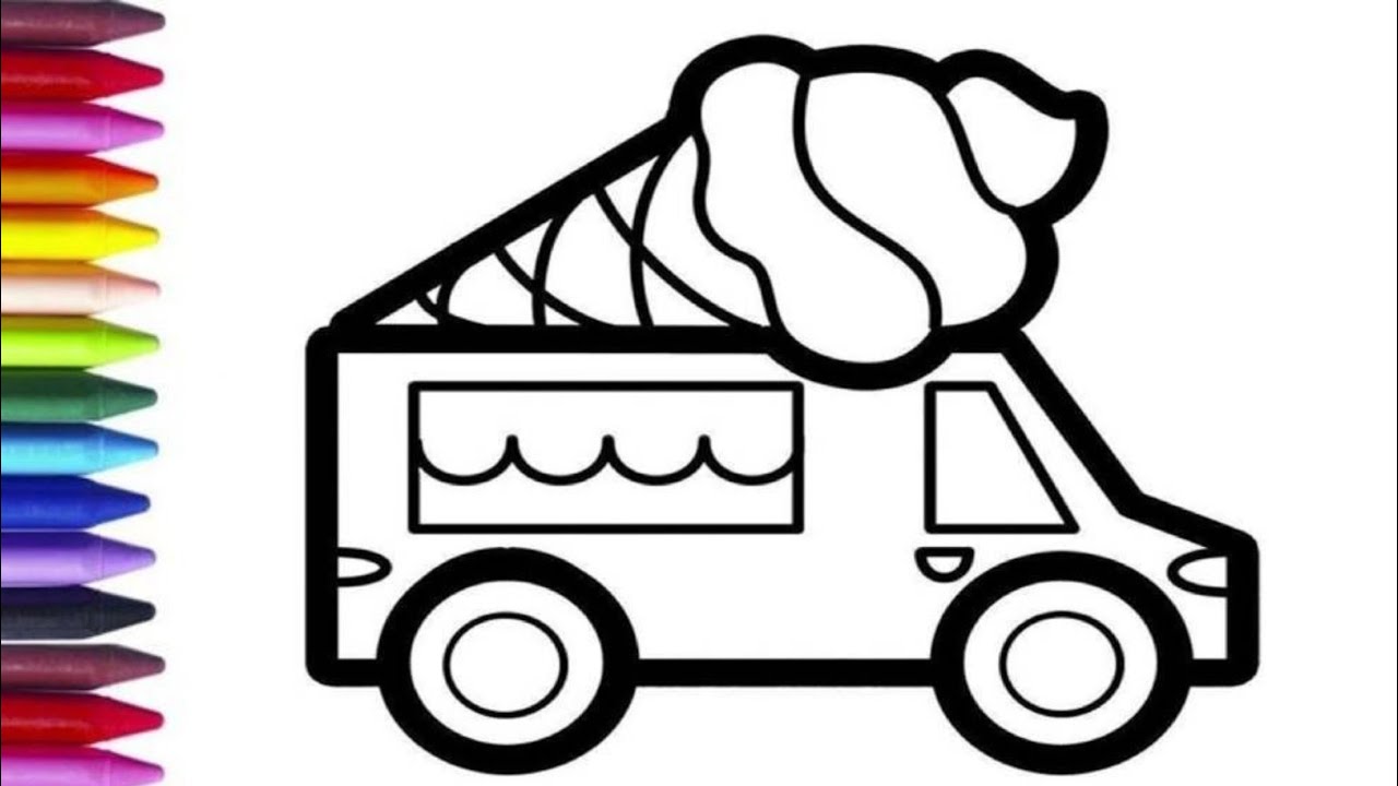 How to draw a food truck for beginners || kids food truck drawing ...