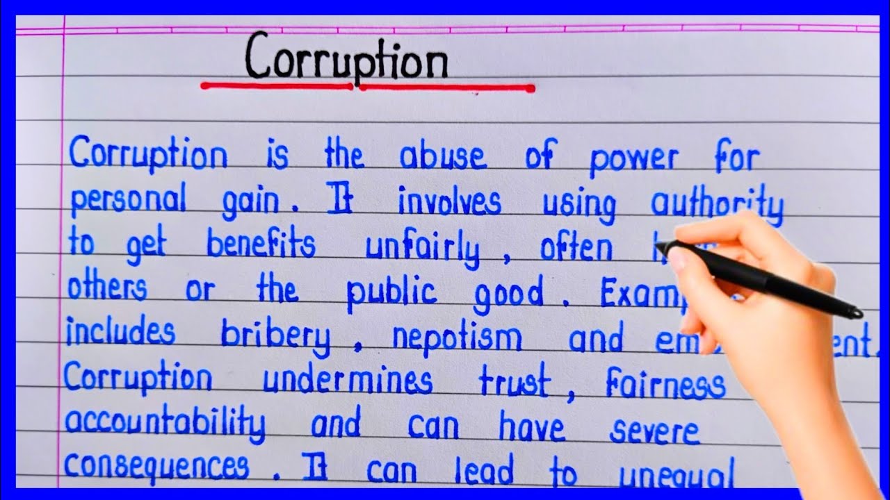 Essay on Corruption || Corruption Essay in English || Paragraph on ...