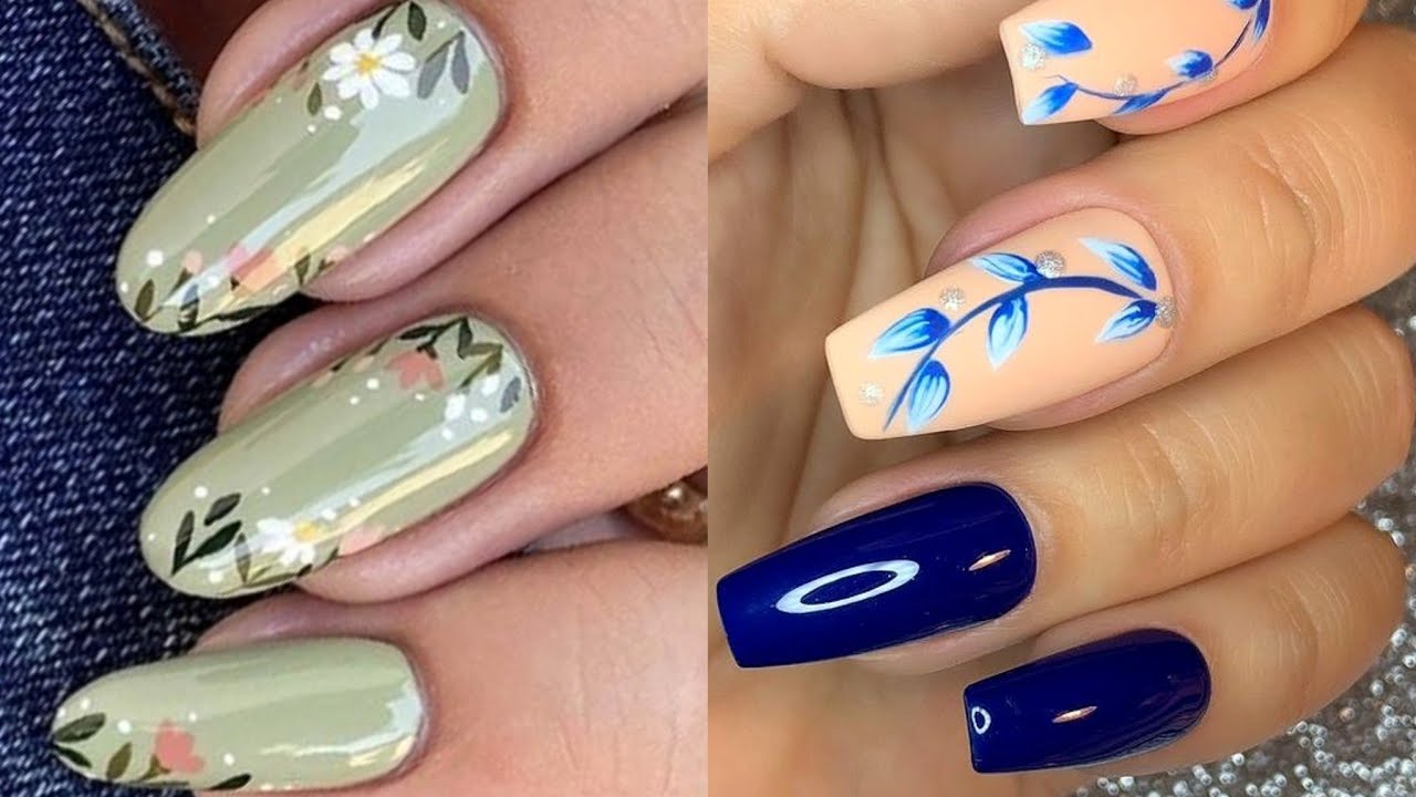 Gorgeous and Modern Short nail art /Printed Nail Polish Designs - YouTube