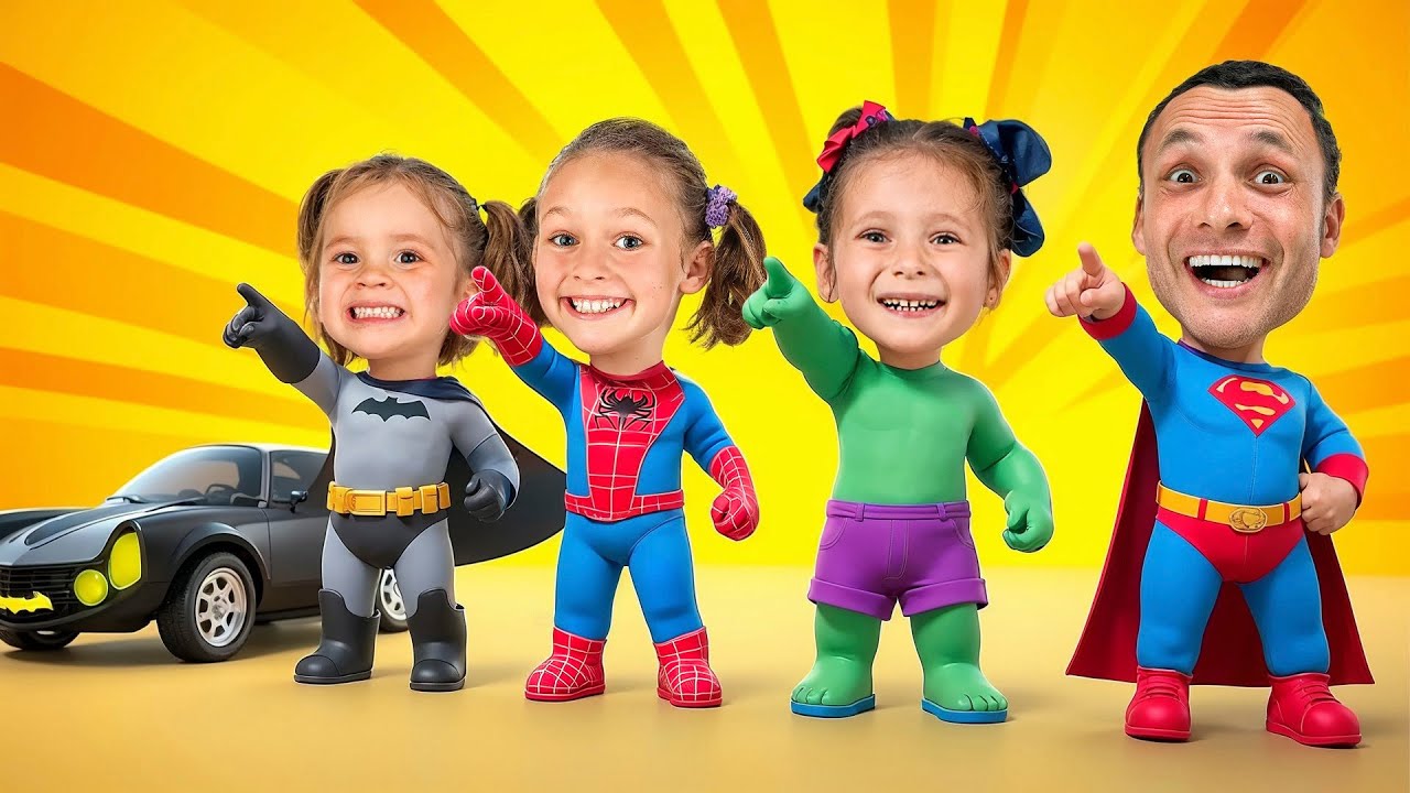 Five Superheroes Jumping on the Bed - A Fun Adventure Story! - YouTube