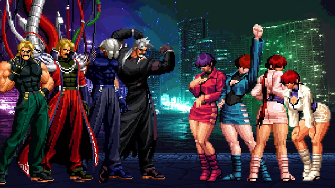 [KOF Mugen] Rugal Bernstein Team vs Shermie Team - YouTube