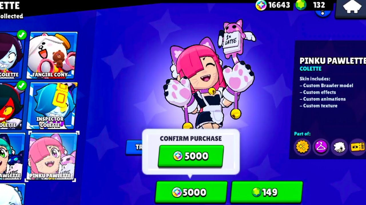 Brawl Stars New Skin Unlock Pinku Pawlette - YouTube