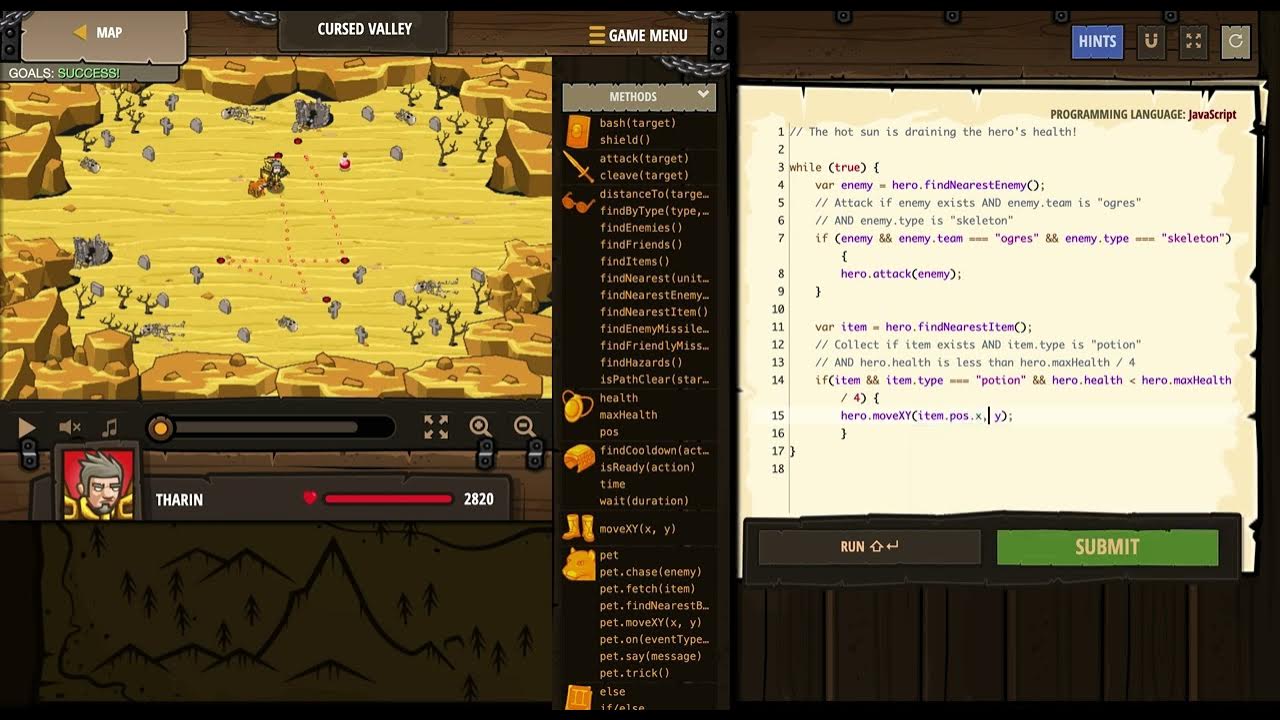 CodeCombat - Cursed Valley - JavaScript - YouTube
