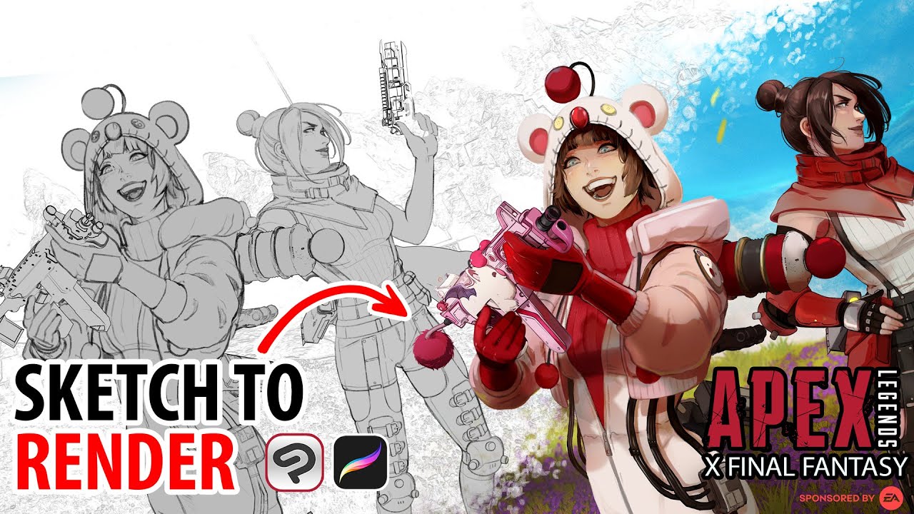 [ILLUSTRATION TIMELAPSE] - APEX LEGENDS x FINAL FANTASY - Drawing ...
