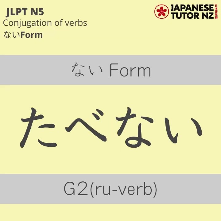 Verb Conjugation nai form #learnjapanese #verbconjugation - YouTube