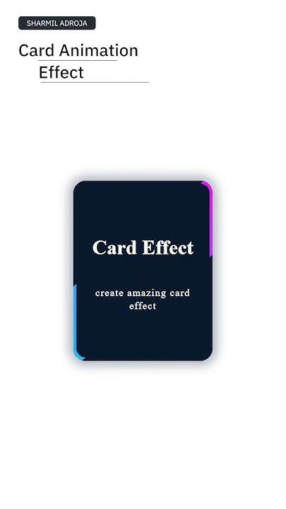 Web Design 03 Create An Amazing Card Animation Effect Using Html And Css Ytshorts Html