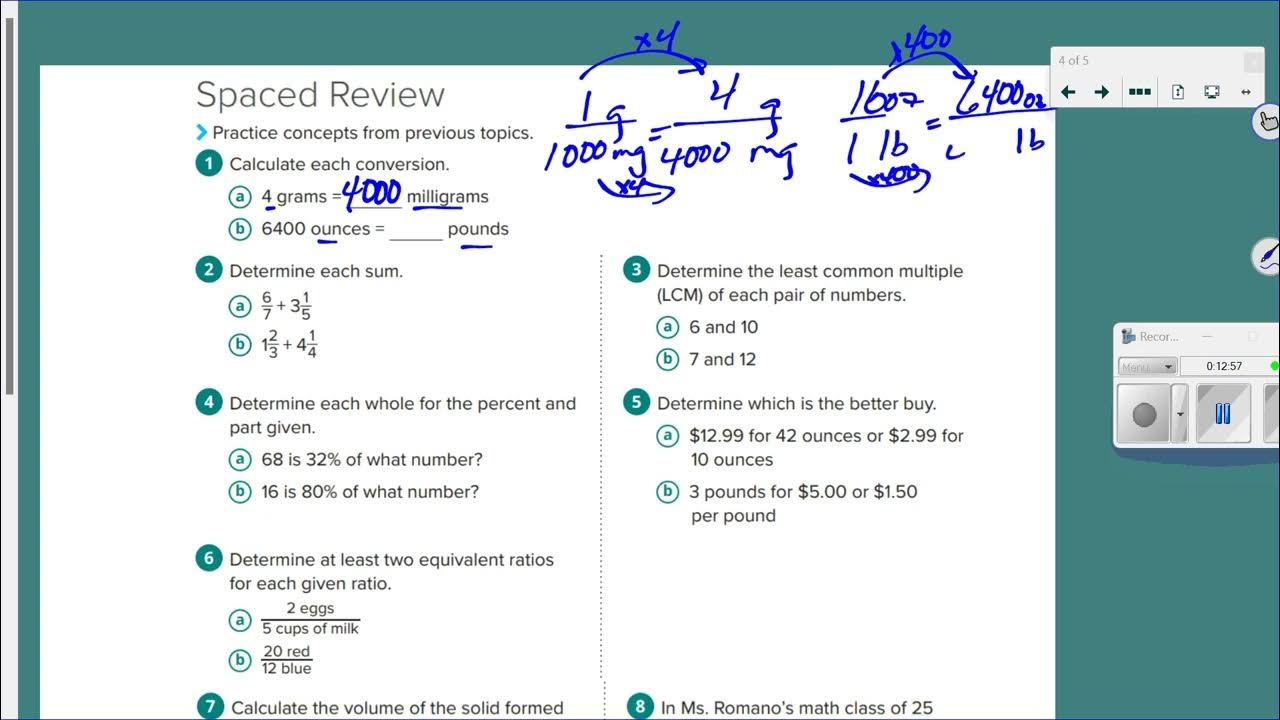 KMS 6th Grade Math - Module 3, Topic 1 Practice Test - YouTube