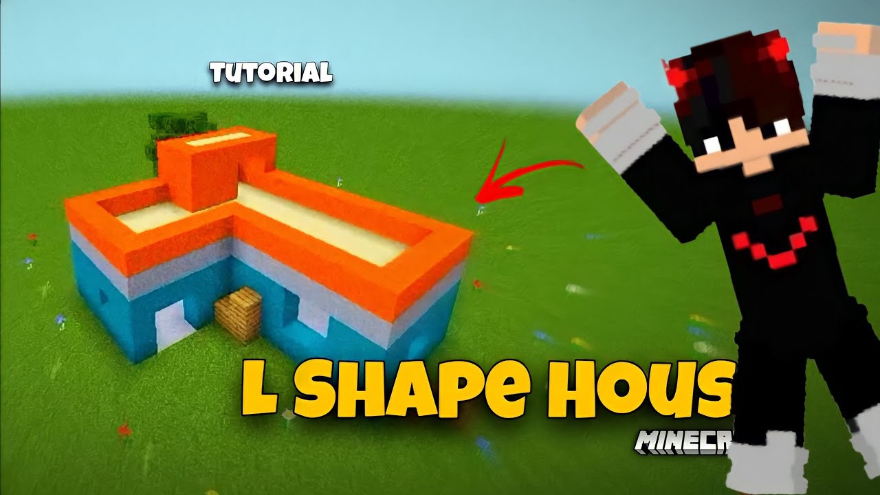 Minecraft house tutorial | L shape house in minecraft | Minecraft 1.20 ...