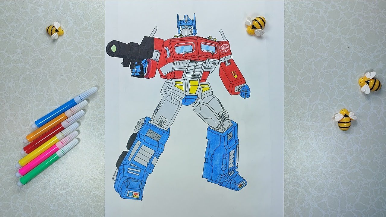 Drawing and Coloring Transformers Optimus Prime Leader of the Autobots ...