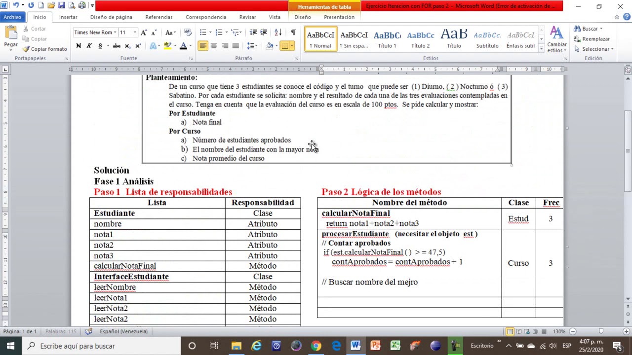 Ejercicio con estructura iterativa for Fase 1 Paso 2 - YouTube
