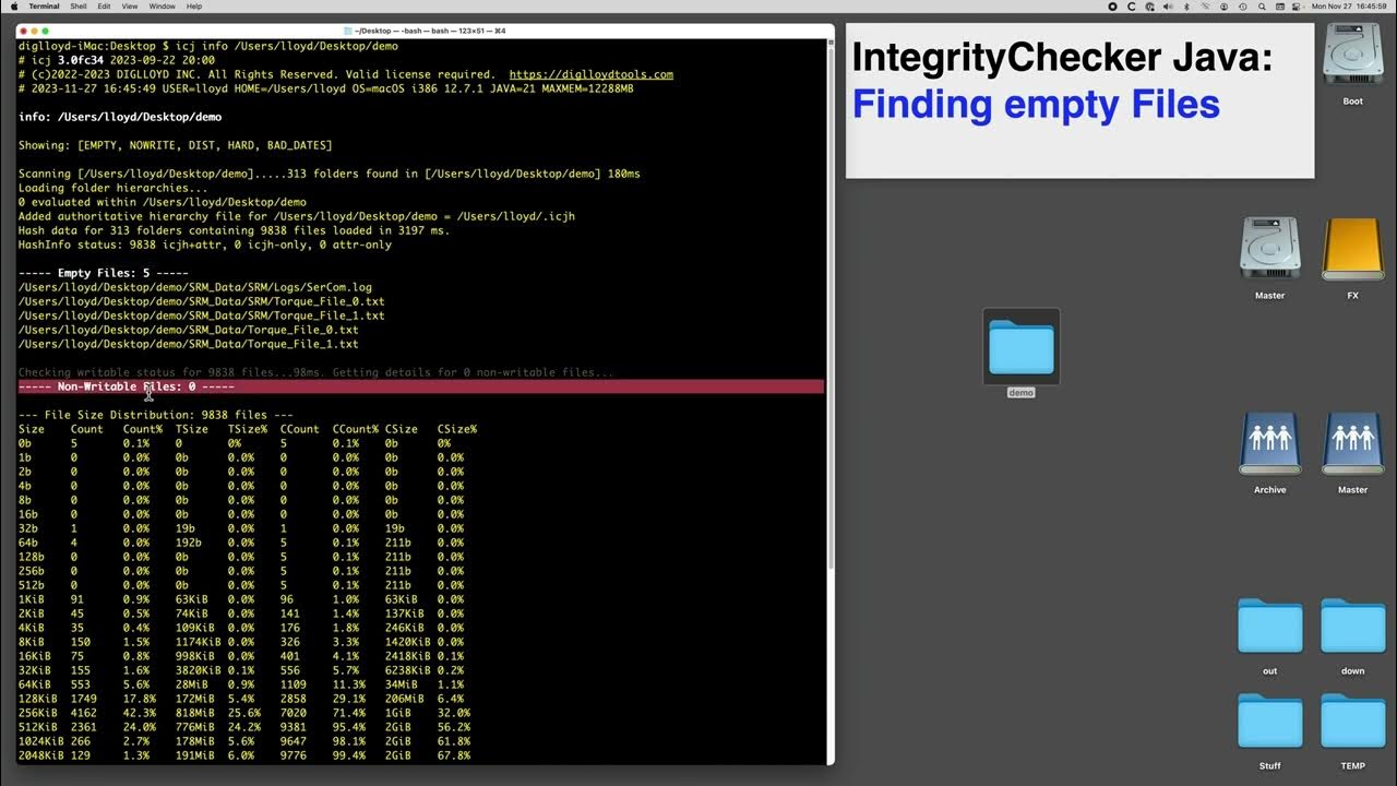 IntegrityChecker: finding empty files, files with bad dates, etc. - YouTube