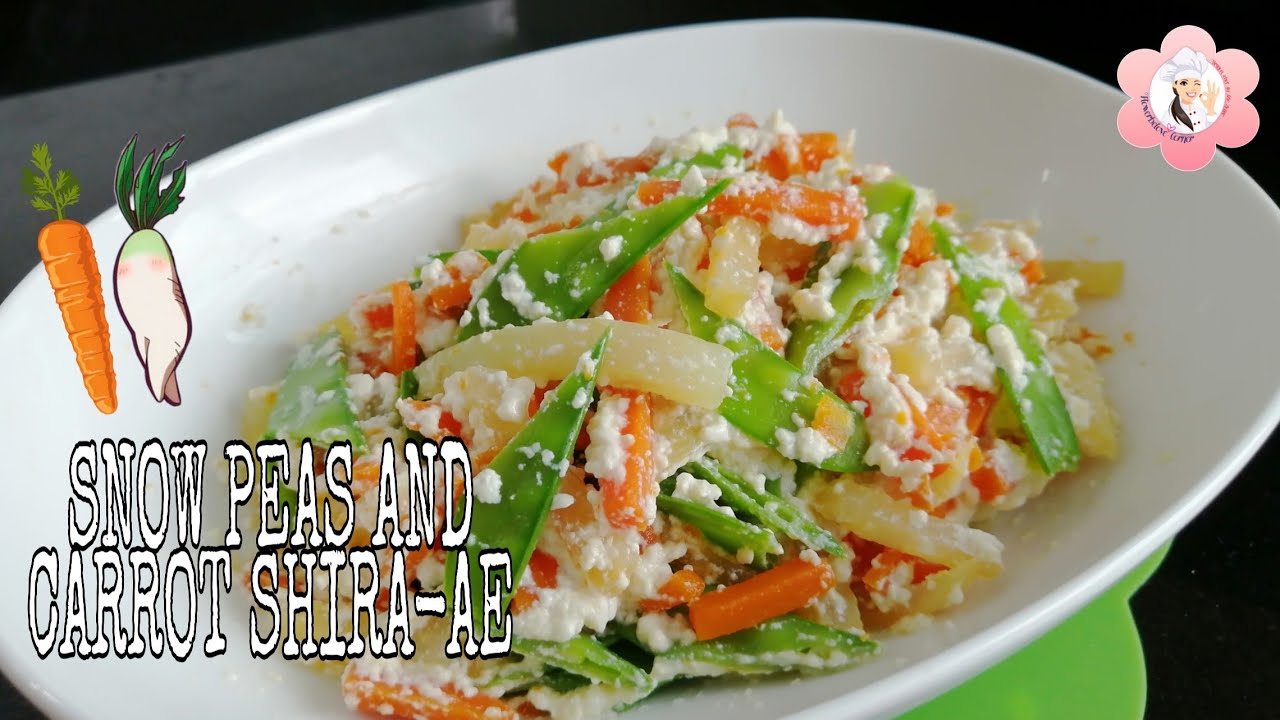 SNOW PEAS and CARROT SHIRA-AE | VEGETABLE SALAD WITH DREASSING ...