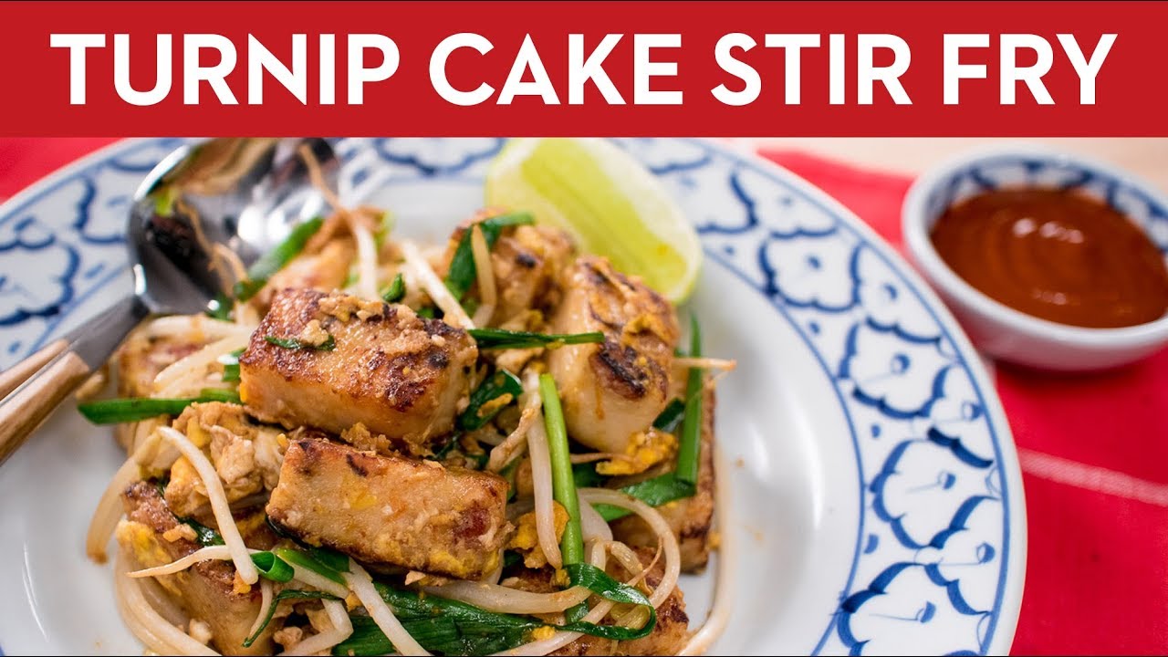 Thai Turnip Cake Stir Fry Recipe (Kanom Pakkaad) ขนมผักกาด - Hot Thai ...