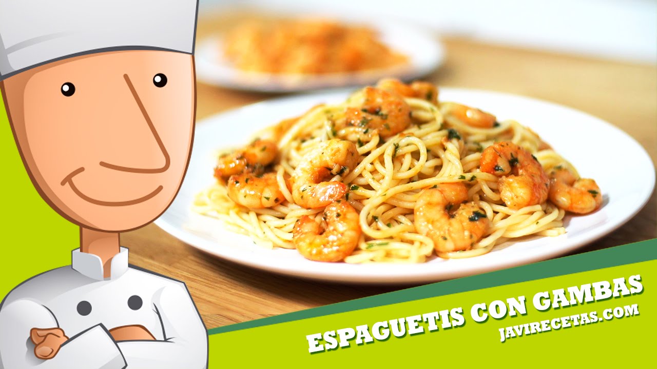 Espaguetis con Gambas al Ajillo - YouTube