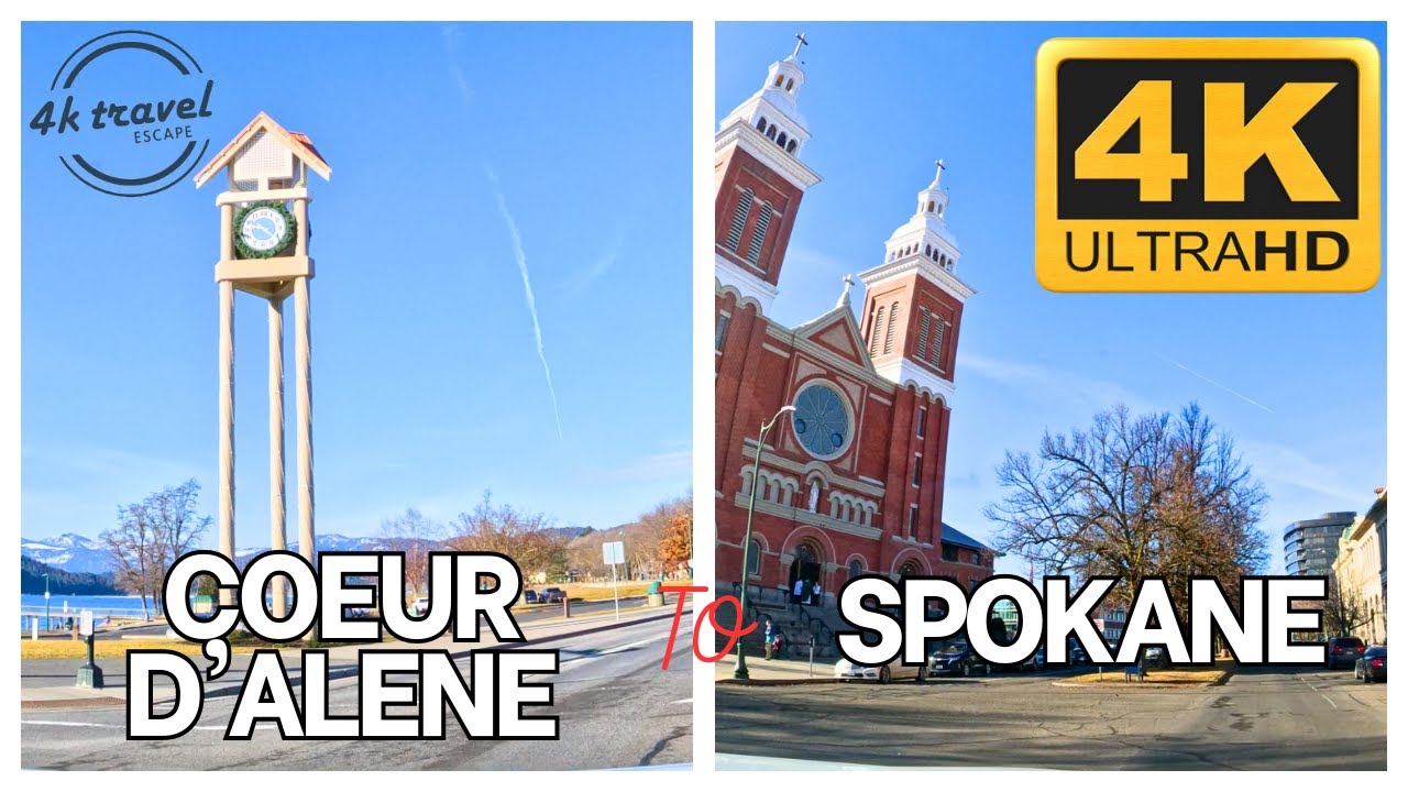 4k Driving from Coeur d'Alene ID to Spokane WA - YouTube