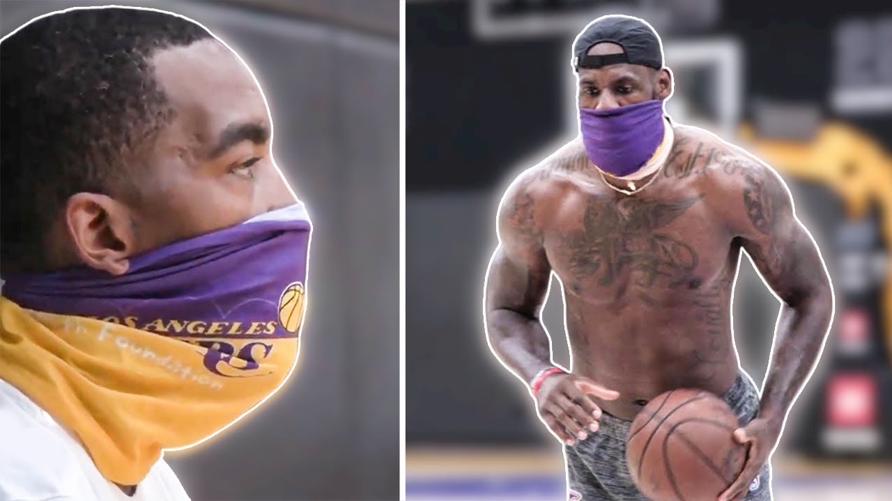 Masked Lebron James & Anthony Davis Back On The GRIND As JR Smith Joins ...
