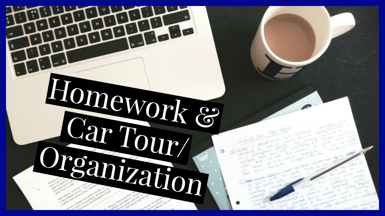 Homework & Car Tour/Organization | Law School Vlog - YouTube