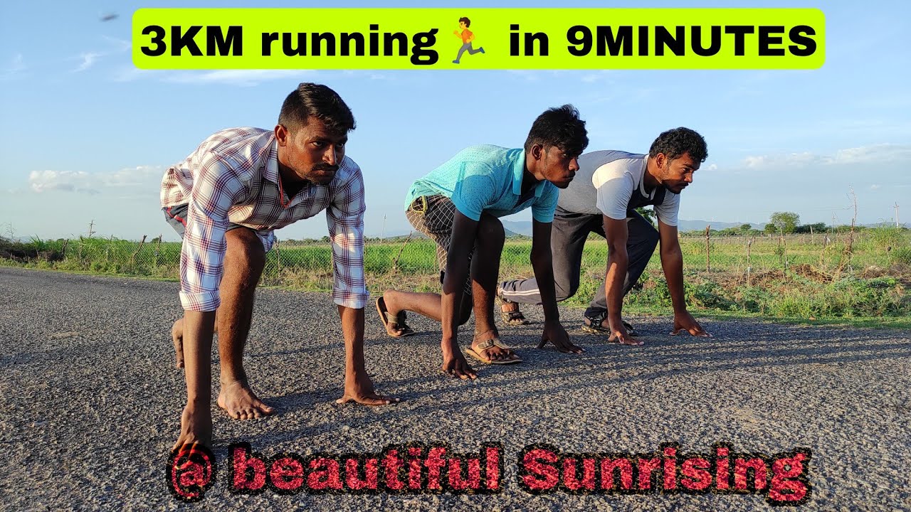 3KM RUNNING MARATHON in 9 minutes|| beautiful Sunrising || - YouTube