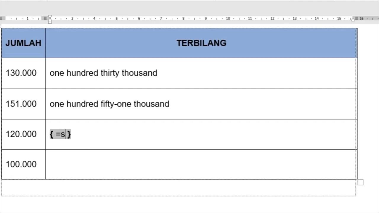 Cara membuat fungsi terbilang di word - Sangat mudah pemula pasti bisa ...