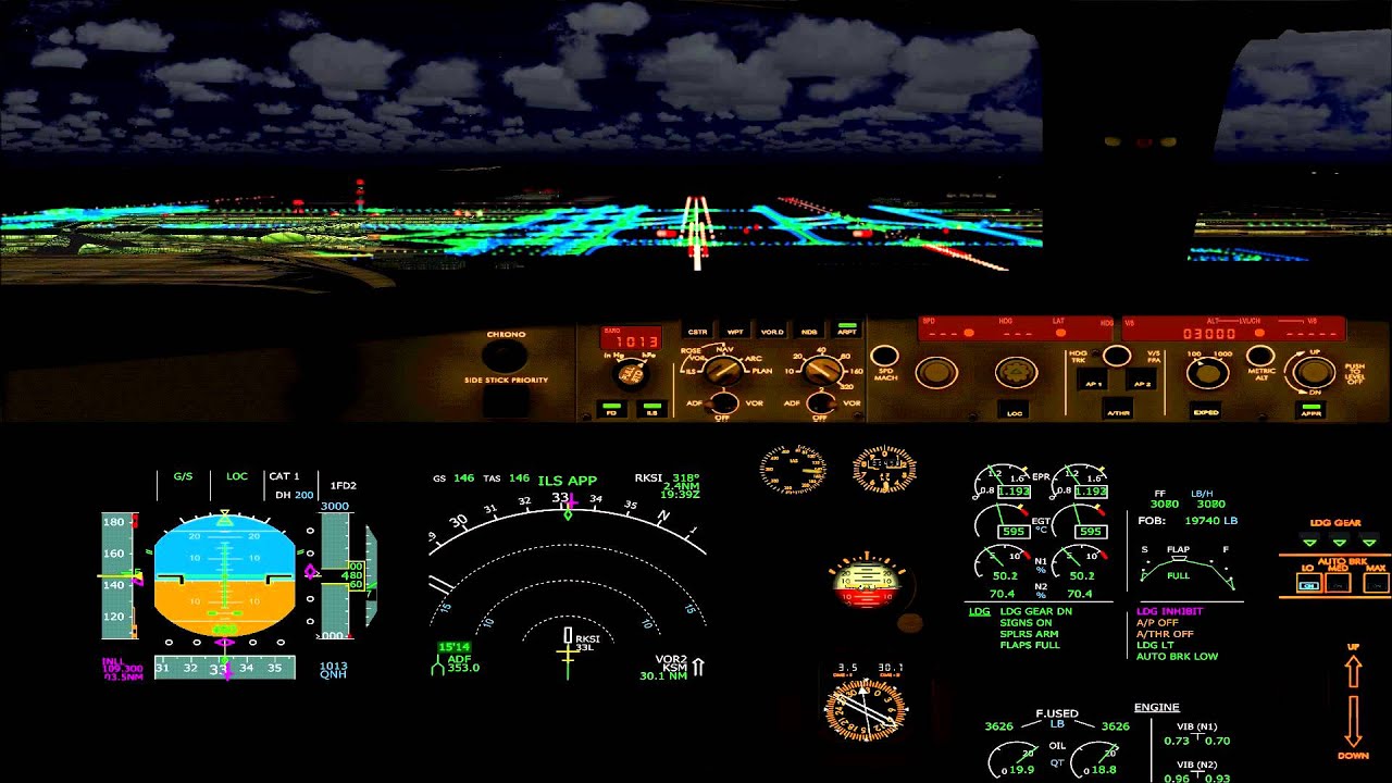 [FS9] Wilco Airbus A320 ILS Landing @ RKSI - YouTube
