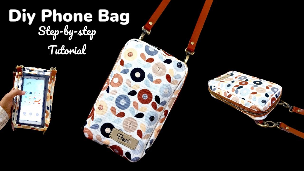 How To Make Phone Bag With Transparent Back Side | Free Tutorial - YouTube