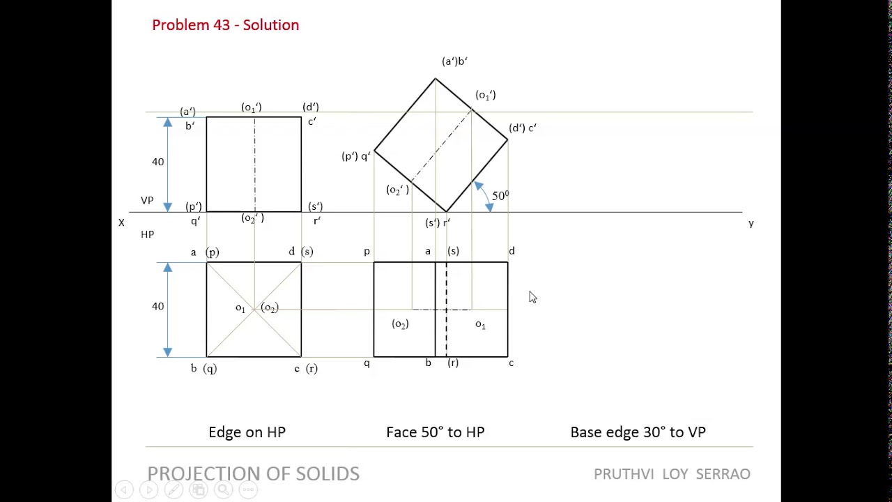 CAED | Projection of solids | CUBE | Problem 8 - YouTube