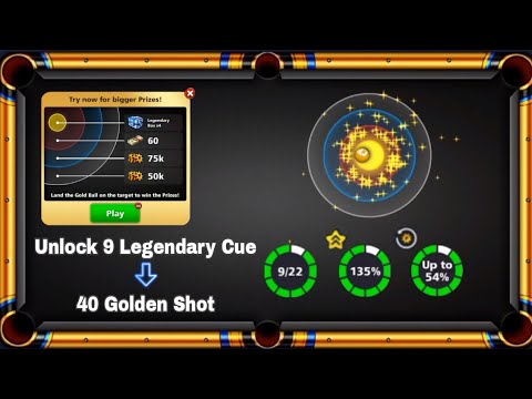 Playing 40 Golden Shot | Unlock Legendary Cues | 8 Ball Pool - YouTube