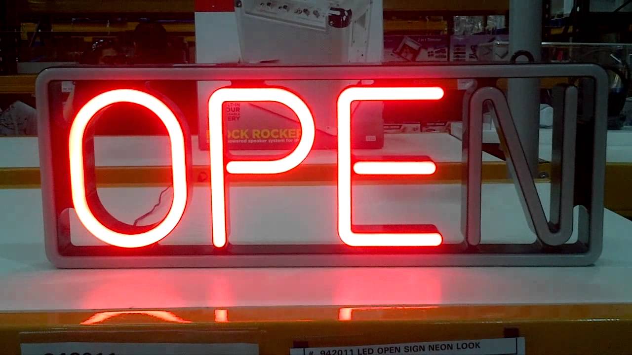 Flashing "Open" LED Shop Sign - YouTube