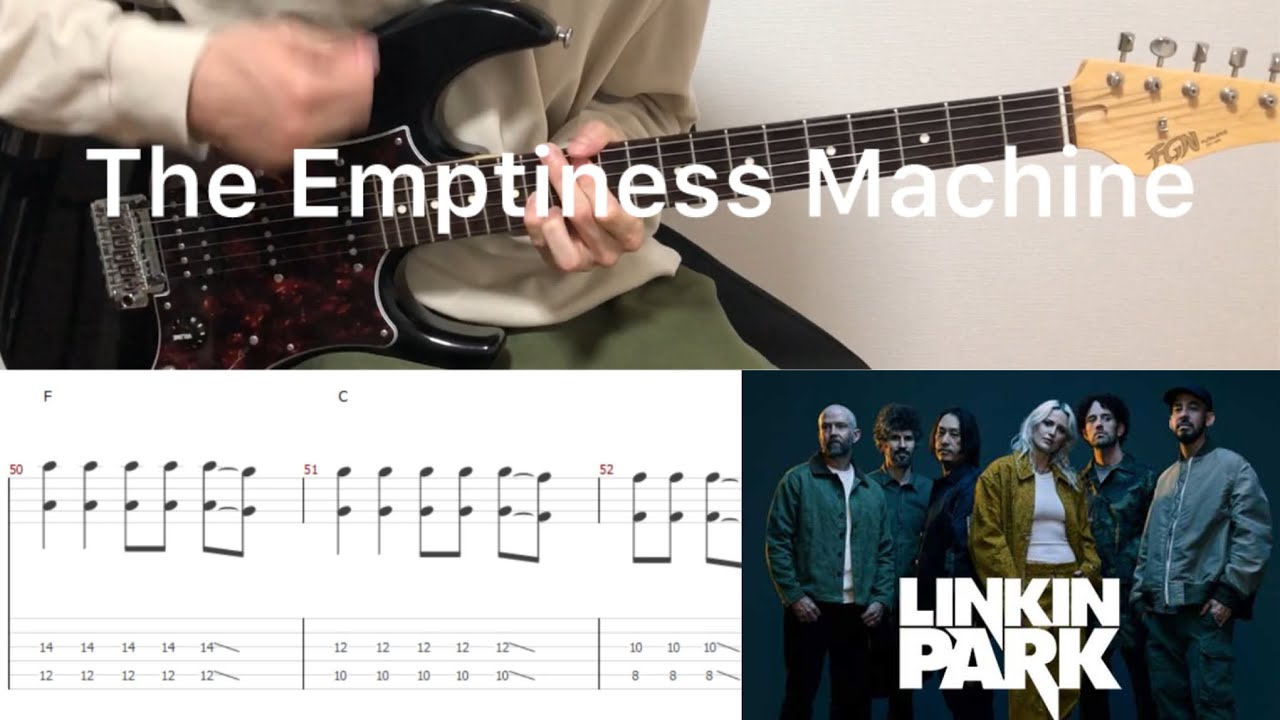 Linkin Park - The Emptiness Machine (guitar cover with tabs & chords ...