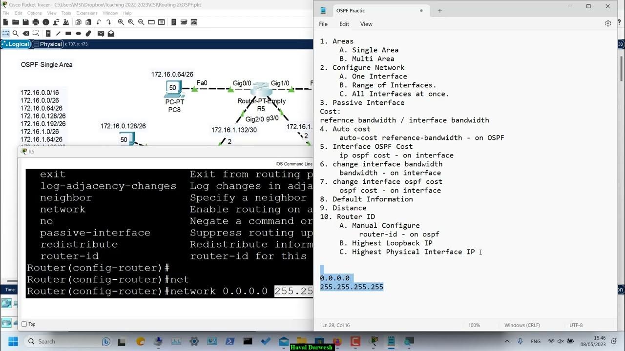 Advanced Single Area OSPF Configuration - YouTube
