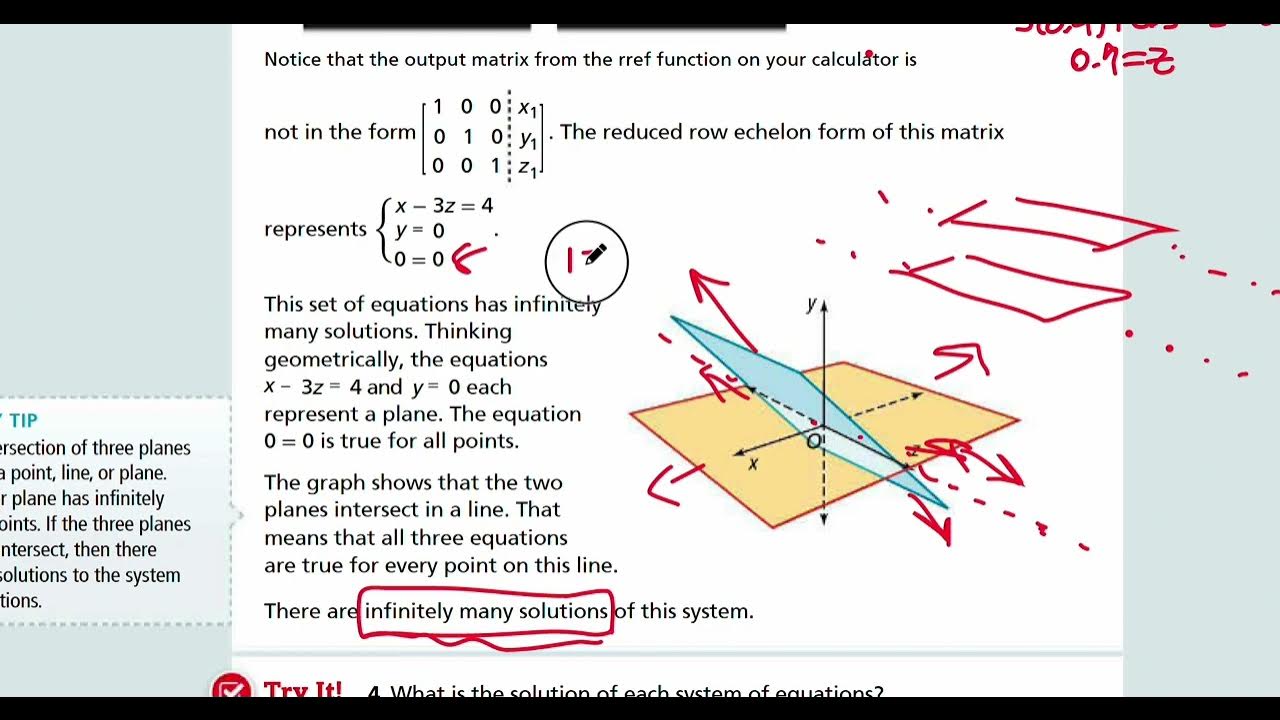EnVision Algebra 2 1-7: Solving Linear Systems Using Matrices, Example ...