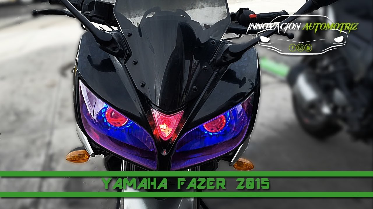 Retrofit modificacion a faros a YAMAHA fazer 2015 proyectores lupas led ...