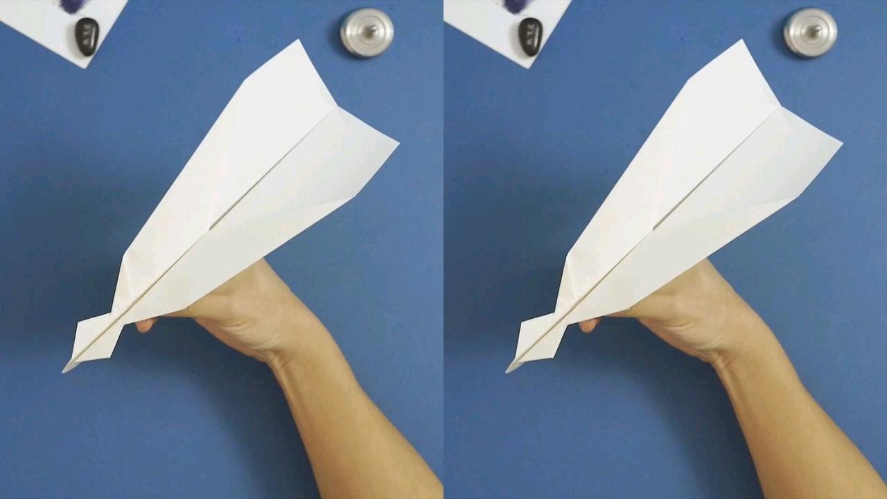 Variable layout double angle bracket paper airplane - YouTube