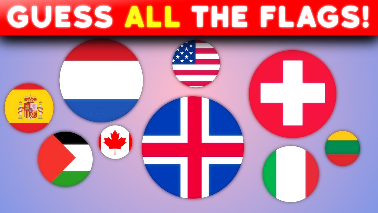 Can YOU guess ALL the Flags? | EASY - NORMAL - HARD - YouTube