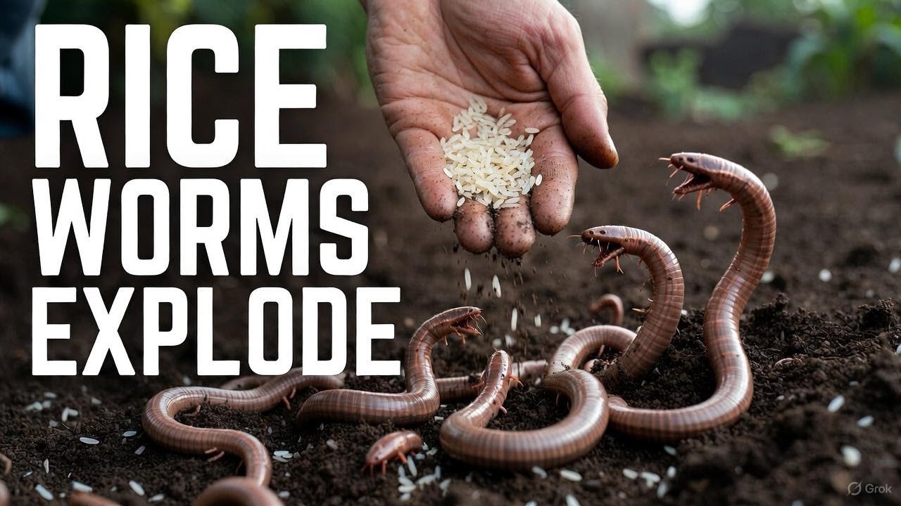 Secret Crushed Rice Trick That Makes Worms EXPLODE & Supercharges Soil ...